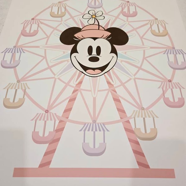 Printable Minnie Ferris Wheel Cutout, Disneyland Birthday Party Stand ...