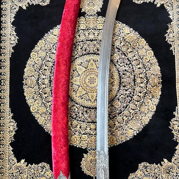 Ceremonial Sikh Rajput Maratha Indian Royal Sword Talwar With Gold ...