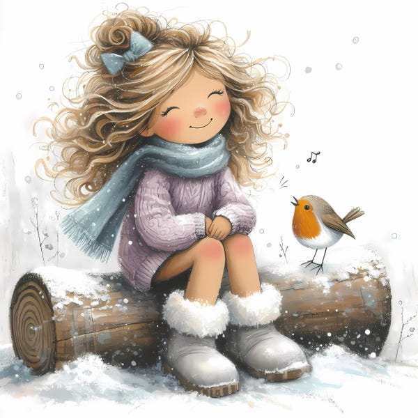 Whimsical Little Girls Clipart 10 High Res Watercolor Jpgs for Junk ...