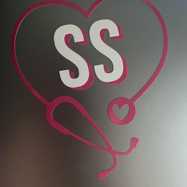 Custom Nurse Sticker, Nurse Monogram, Double Layer Monogram, 3D Shadow ...