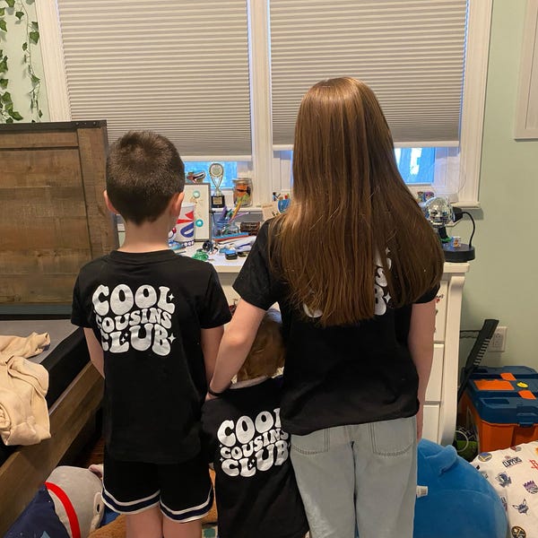 Cool Cousins Club Black T-shirt, Kids Cousins Graphic Tee, Family ...