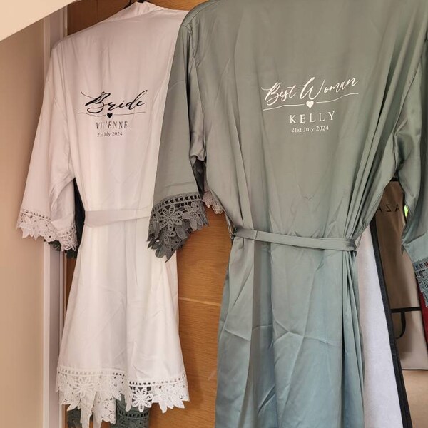 White Full Lace Embroidered Bride Robe SASHA, White Lace Bride Robe ...