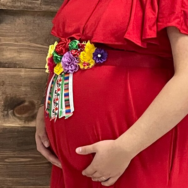 Fiesta Baby Shower Belly Sash/fiesta Baby Shower Theme/fiesta Maternity ...