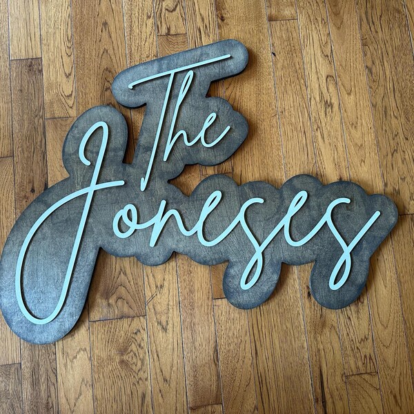 Large Last Name Sign, Cut Out Last Name Sign, Wedding Name Sign, Double ...