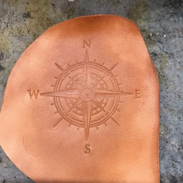 Delrin Leather Stamp: Wind Rose, Compass Passport Traveling, Leather ...
