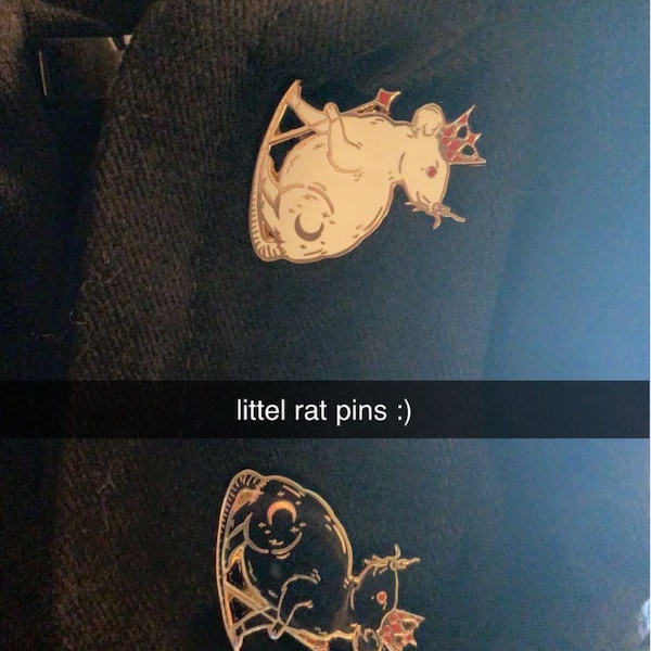 Black + White Rat King Enamel Pins | Nocturnal Night Creature | Rats ...