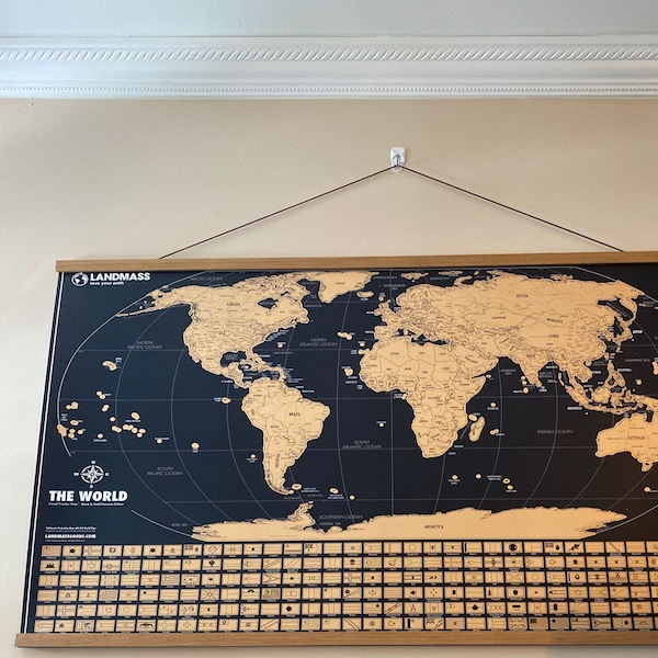 Large Framed Scratch off Map of the World, Travel Map Poster, Travel ...