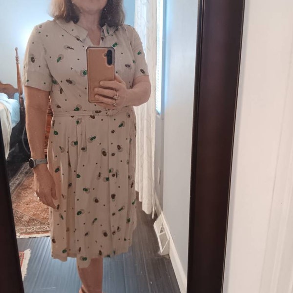 1930s Green Depression Glass Serving Bowl With Handles and Floral ...