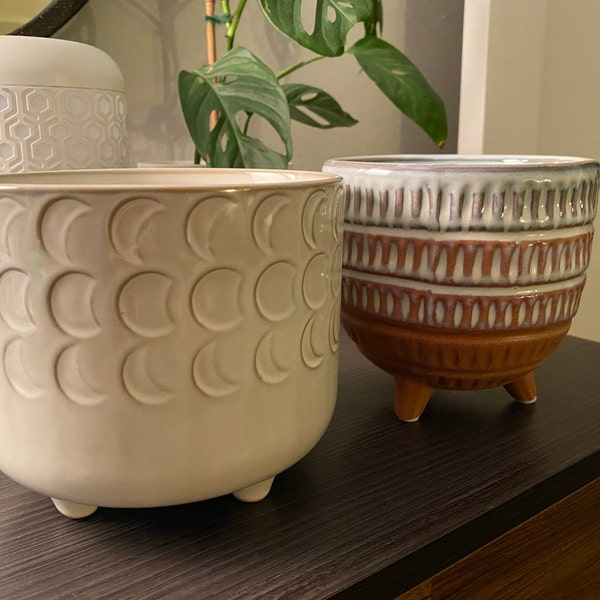 Bohemian Footed Planter - Ceramic | Colorful, Plant Pot, With Feet ...