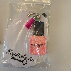 Nail Polish Bottle Keychain Glitter Tassel Key Chain Made - Etsy