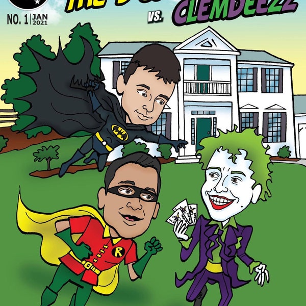 Custom Comic Book Cover / Superhero Cartoon Caricature Drawing From ...