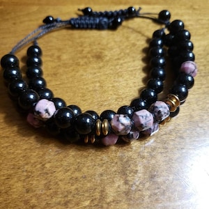 Tiger Tooth Necklace Men's Natural Red Tiger Eye Beads Necklace Onyx ...