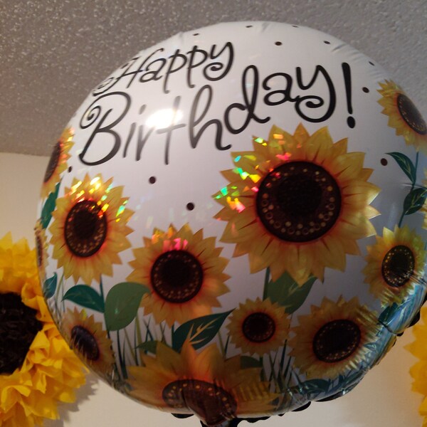 Happy Birthday Sunflowers Balloon| Birthday Sunflower Balloon ...