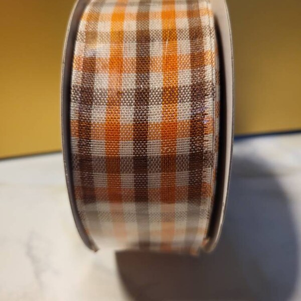 Gingham Wired Ribbon by the Roll 1.5" X 10 Yards RGA1102YJ - Etsy