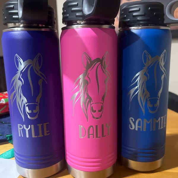 Engraved Water Bottle, Personalized Etched Water Bottle With Straw ...
