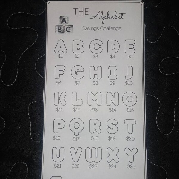 Alphabet Savings Challenge: Save 351 Dollars, Printable A6 Envelope ...