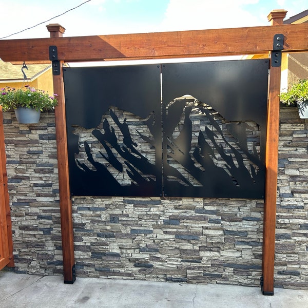 Metal Privacy Screen, Decorative Panel, Outdoor, Garden, Fence, Art ...