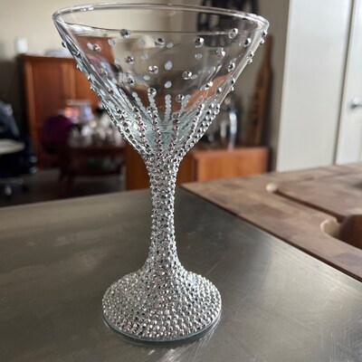 Hottie Pink Gold Pearl Diamond Crystal Glass SET Diamond - Etsy