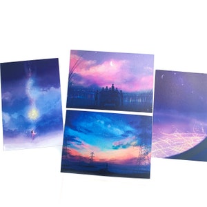 Art Postcard Set 4 Custom Art Postcards Personalized | Etsy