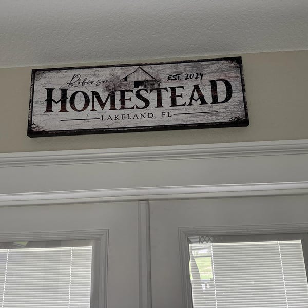 Rustic Homestead Sign, Personalized Homestead Wall Hanging, Custom ...