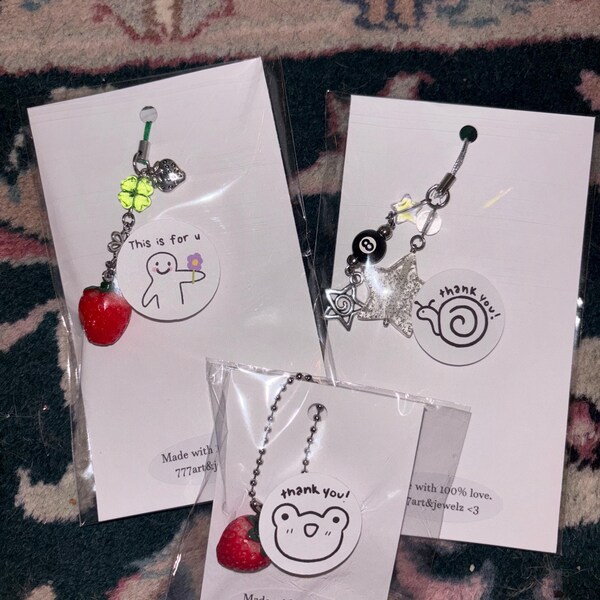 Mini Snack Keychains, Strawberry Peach, Puppy Pastel Charm, Japanese ...