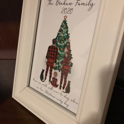 Personalized Christmas Family Portrait, Custom Holiday Gift, Christmas ...
