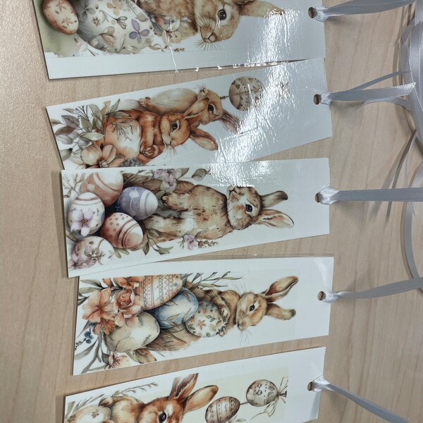 15 Easter Bunnies Printable Bookmarks | Digital Download JPG Bookmark ...