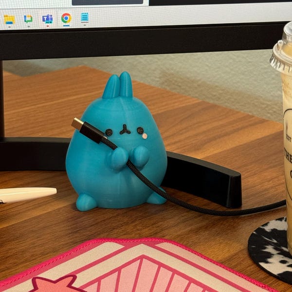 Bunny Cable Holder | 3D Printed | Cute Cable Holder - Fun Cute ...