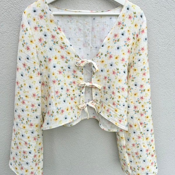 Women Top Pattern Pdf Sewing Pattern Puffed Sleeve Peplum Tie Top ...