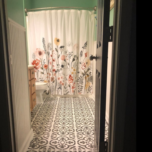 Felicity Tile Stencil – Large TILE STENCIL – Tile Stencils for Painting ...