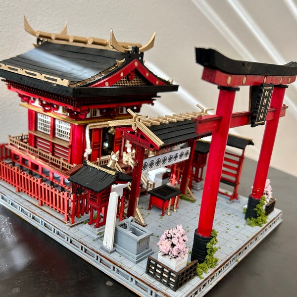 DIY Inari Shrine Kyoto Wooden Miniature Doll House Kit || Adult Craft ...