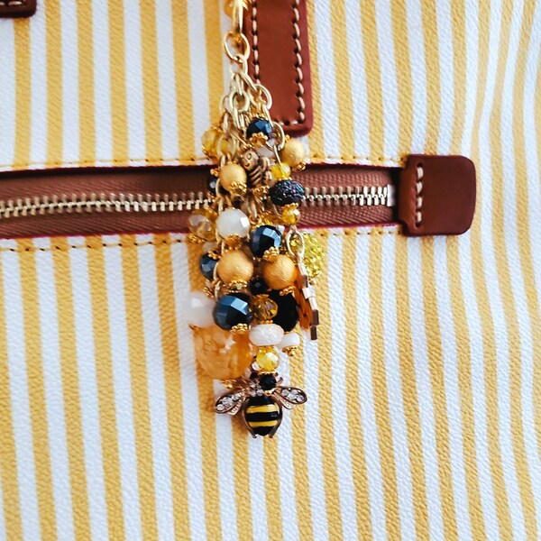 Honey Bumble Bee Yellow, Black, Gold Bag / Planner / Journal Bling ...