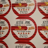 Personalized Doordash Labels Delivery Bag Shaped Stickers Food Delivery ...