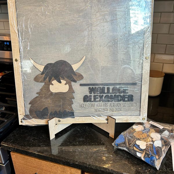 Personalized Highland Cow Signature Frame Guestbook Alternative, Little ...