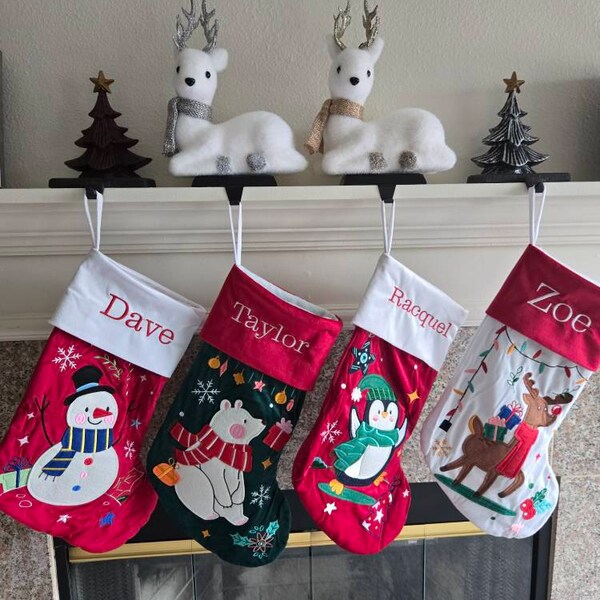 Personalized Christmas Stockings Luxury Velvet Stocking Embroidered ...