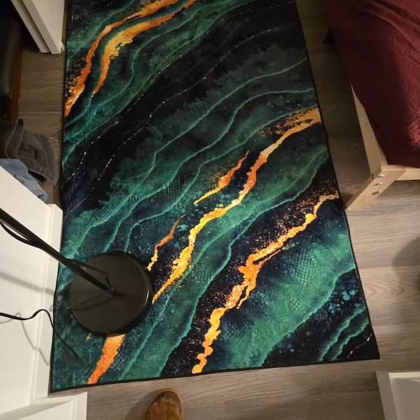 Black Gamer Rug,cool Neon Hexagons Rug,gaming Decor,e-sport Rug,gaming ...