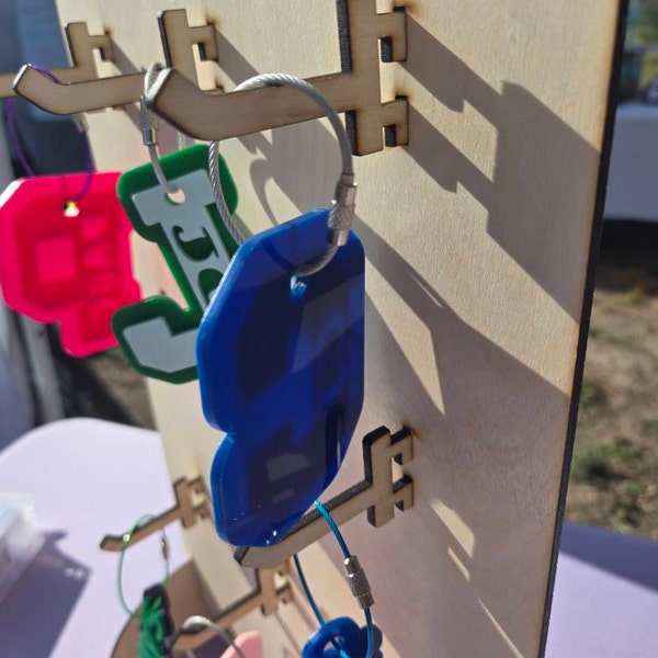 Laser Cut Keychain Display Stand Svg Files, Vector Files for Wood Laser ...