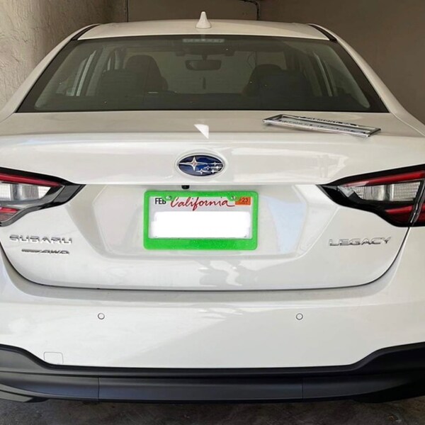 Pretty Resin Neon Green License Plate Frame for Women Bright Glitter ...