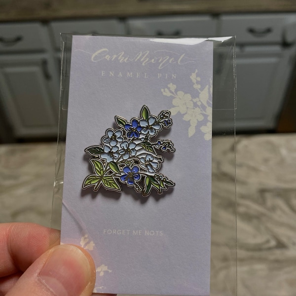 Forget Me Nots Enamel Pin | Floral Enamel Pin | Blue Flower Enamel Pin ...
