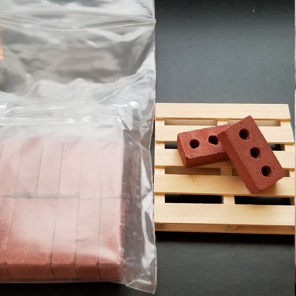 Mini Red Bricks, 1:6 Scale, Blocks and Pallet - Perfect for Diorama ...