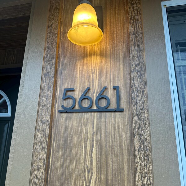 Modern Deco House Number Sign | Metal Address Number Plaque | Modern ...