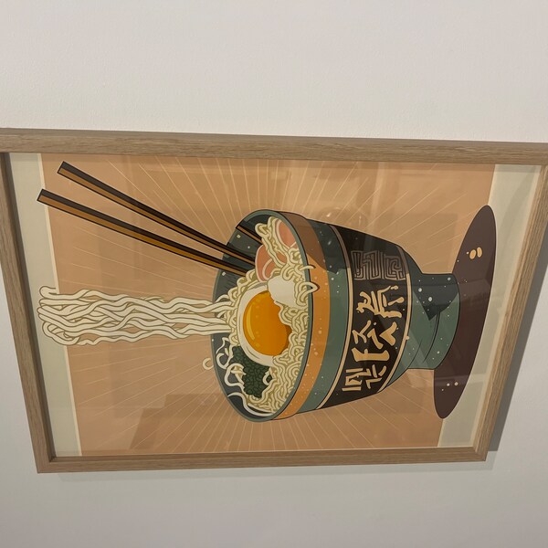 Vintage Japanese Ramen Print Illustration PRINTABLE Wall Art, Muted ...