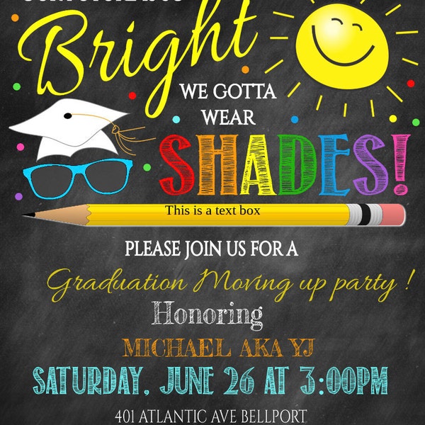 Kindergarten Graduation Invitation: Bright Future, Shades Theme ...