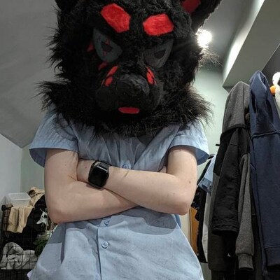 Bright Red Furry Plush Fursuit Hand Paws Red Luxury Fur With White ...