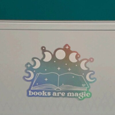 Holographic Books Are Magic Sticker Rainbow Aesthetic Moon Phases ...