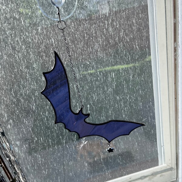 Stained Glass Bat Suncatcher, Halloween Horror Decor - Etsy