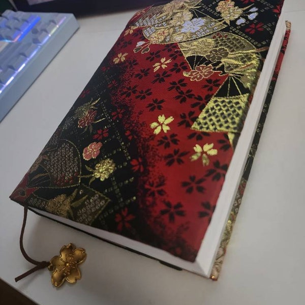 Adjustable Book Cover, Fabric Book Cover, Reusable Book Cover, Handmade ...