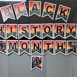 Black History Month PRINTABLE Banner | Black History Month Garland ...