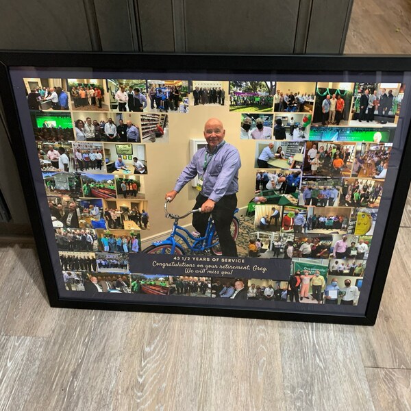 Custom Retirement Gift Photo Collage – Personalized Gift for Coworker ...