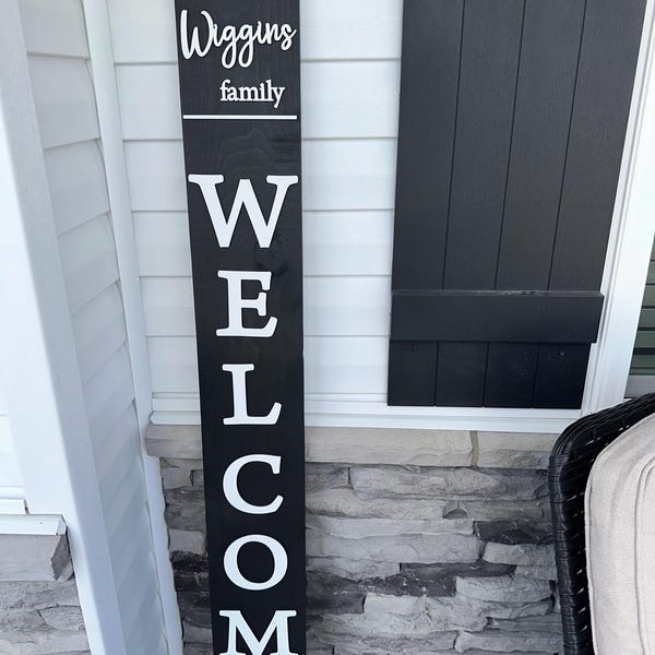 Welcome Sign, Porch Decor, Family Name Welcome Sign, Welcome Sign Front ...